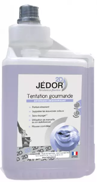 Détergent surodorant désinfectant 2D TENTATION GOURMANDE 1L DOSEUR - JEDOR